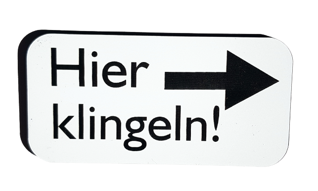 LASERGRAVIERTES Hinweisschild Pfeil HIER Klingeln - MIT KORREKTURABZUG ...